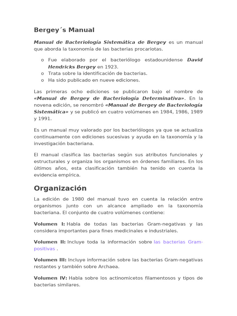 Bergeys Manual | PDF | Las bacterias | Archaea