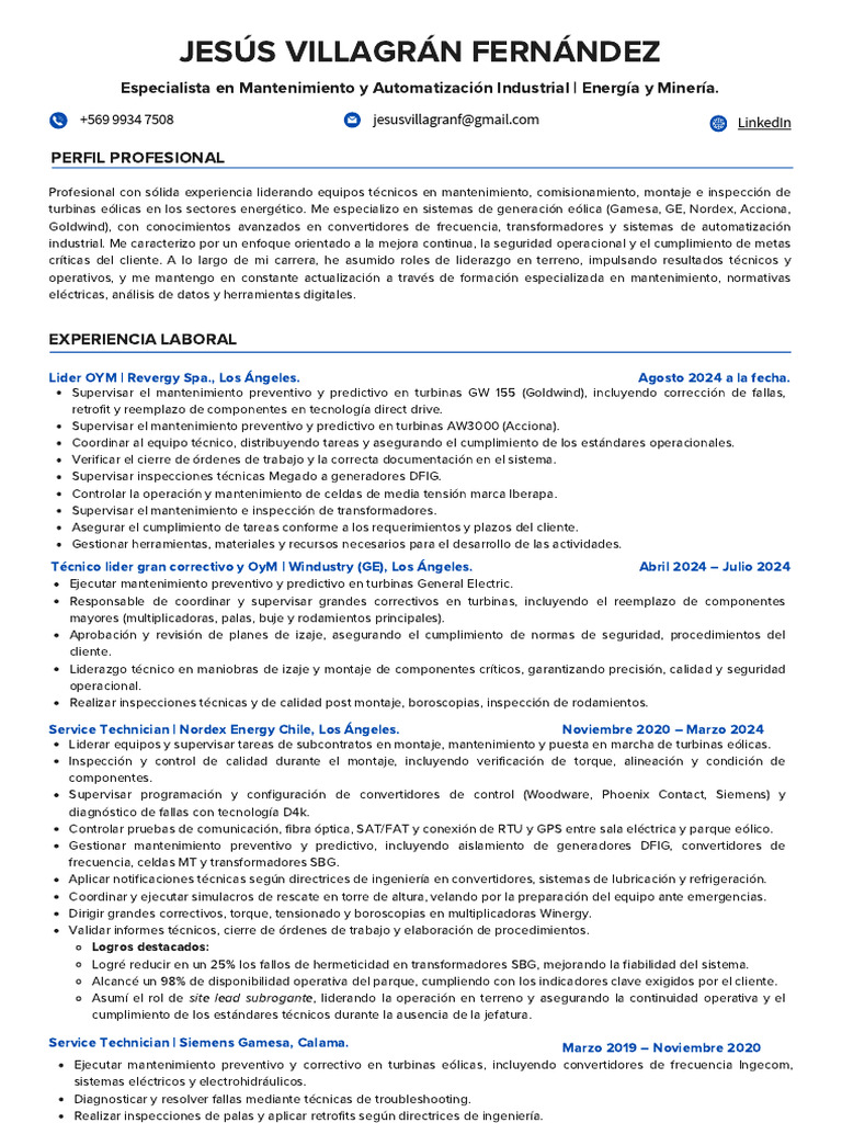 CV-Jesús Villagrán F | PDF | Controlador lógico programable
