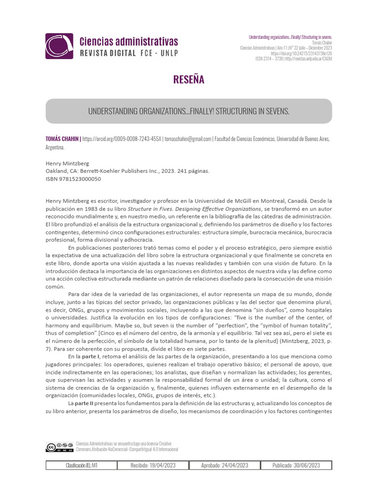 Understanding Organizations Finally Structuring in | PDF