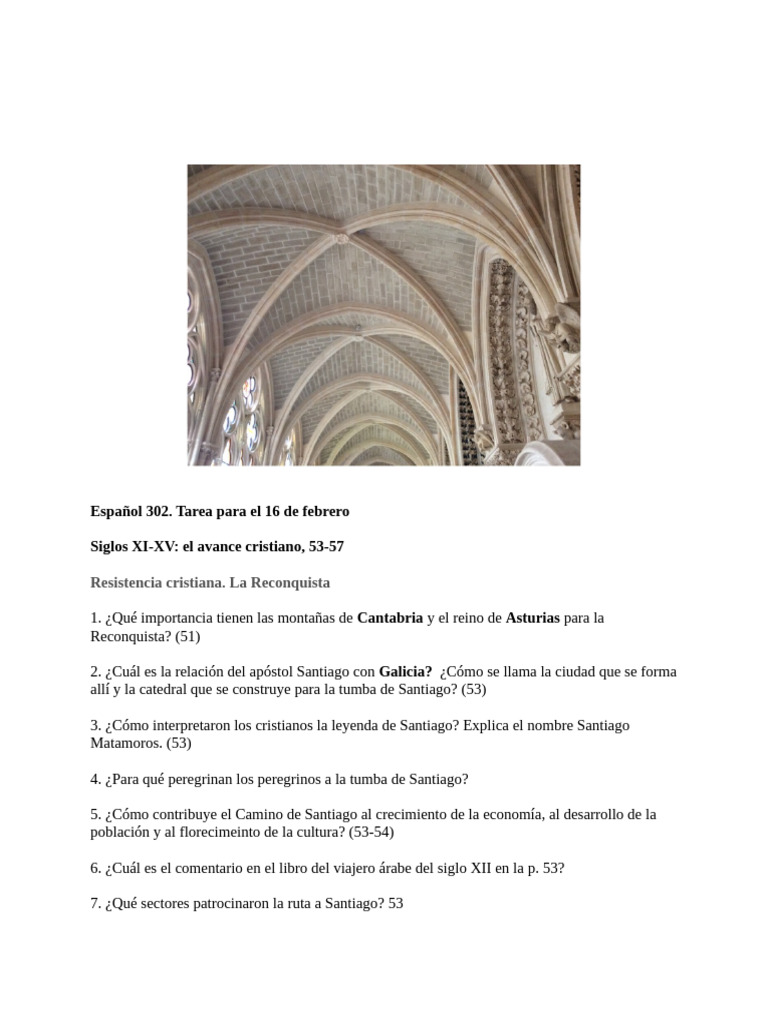 Español 302 Tarea para el 16 de febrero-1 | PDF