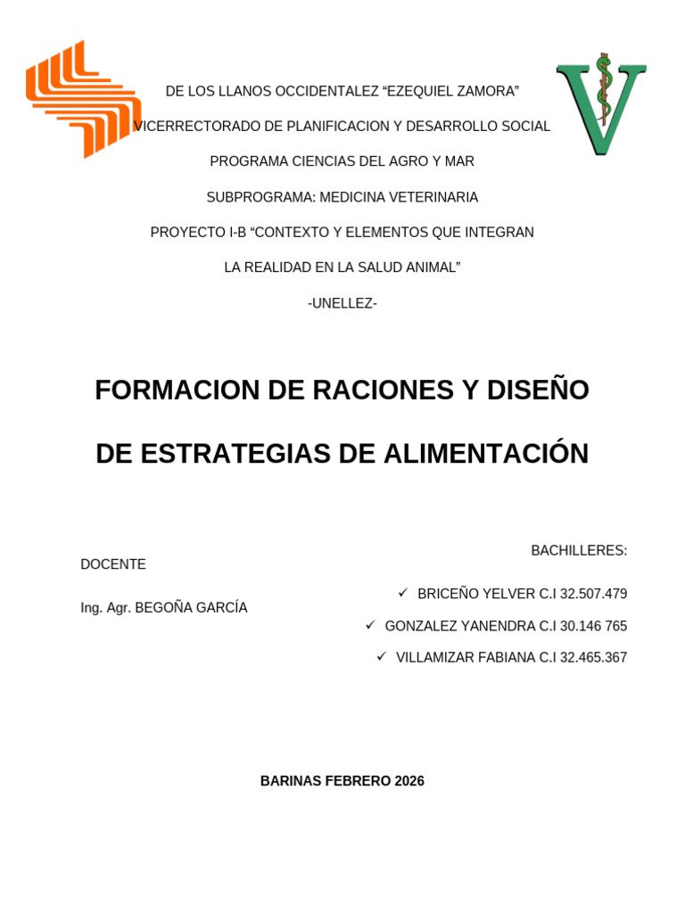 Formacion de Raciones y Diseño de Estrategias de Alimentación | PDF ...