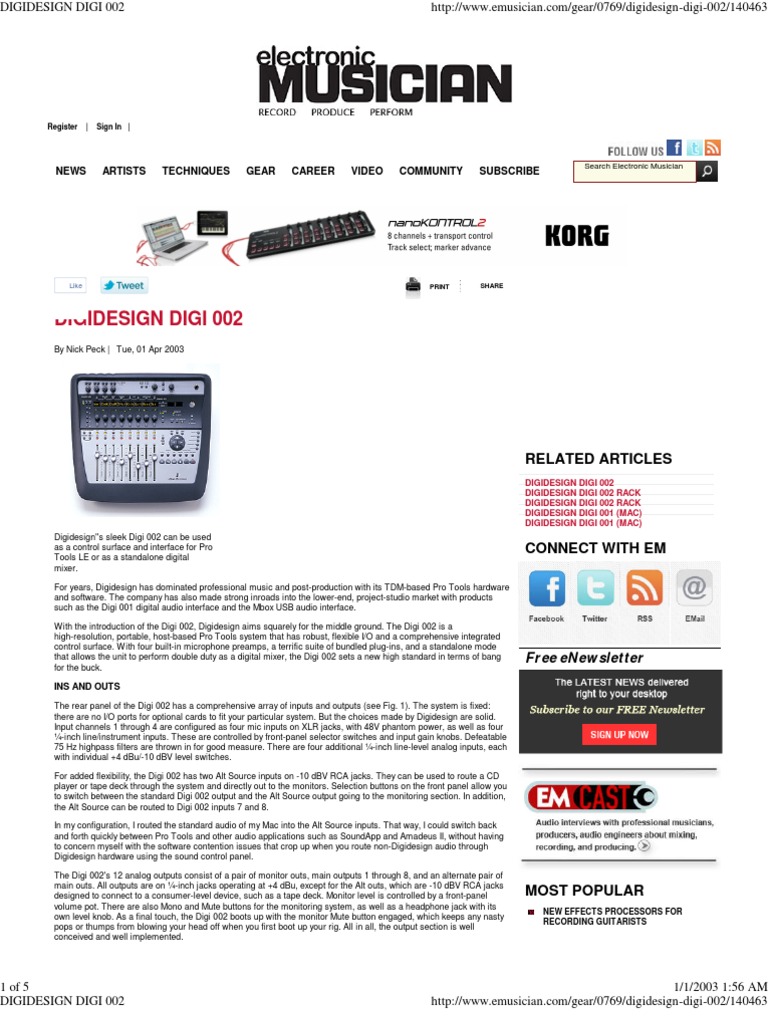 Digidesign Digi 002 | Download Free PDF | Signal Processing ...