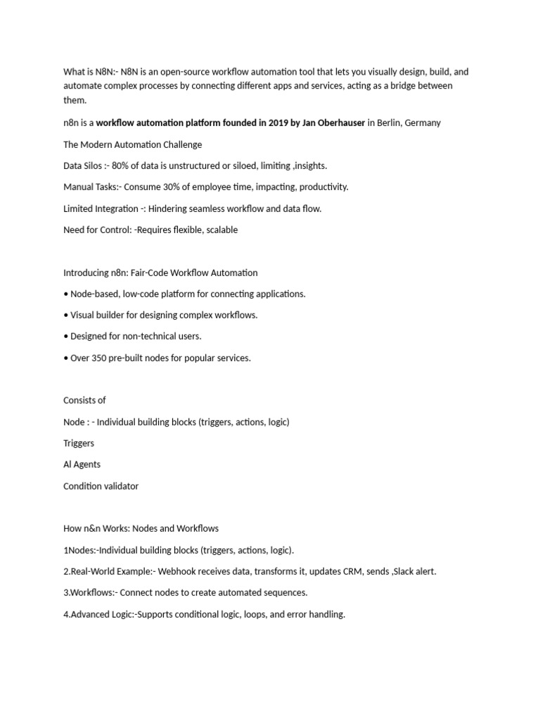 Workflow Automation Platform Founded in 2019 by Jan Oberhauser | PDF