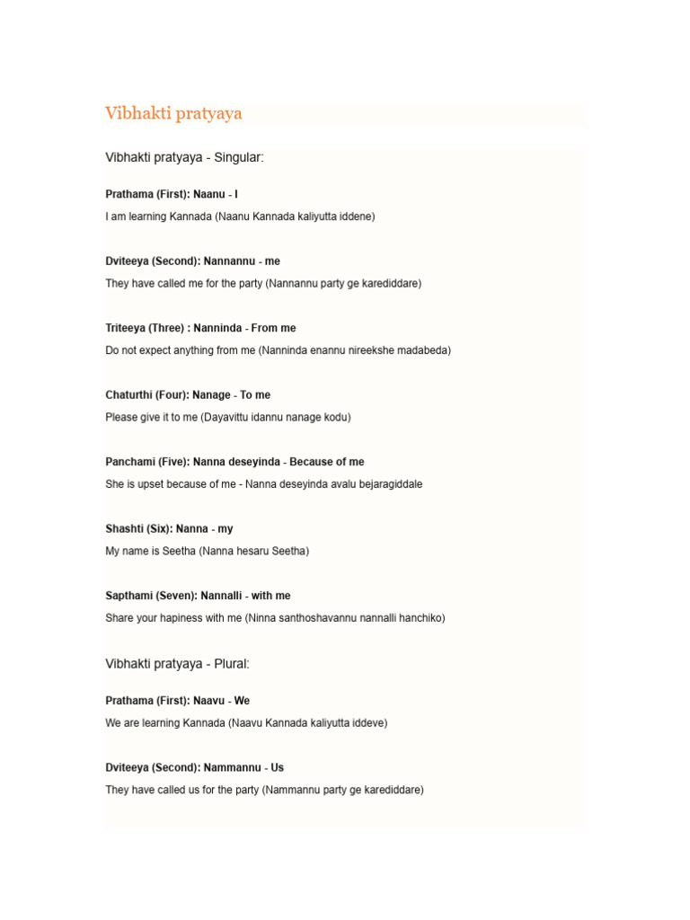 Vibhakti Prathyaya | PDF | Linguistic Typology | Linguistics