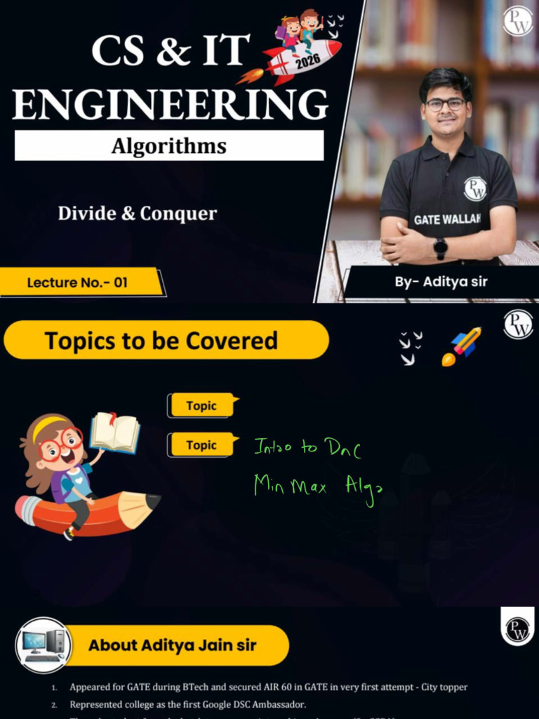 Divide and Conquer 01 Class Notes | PDF