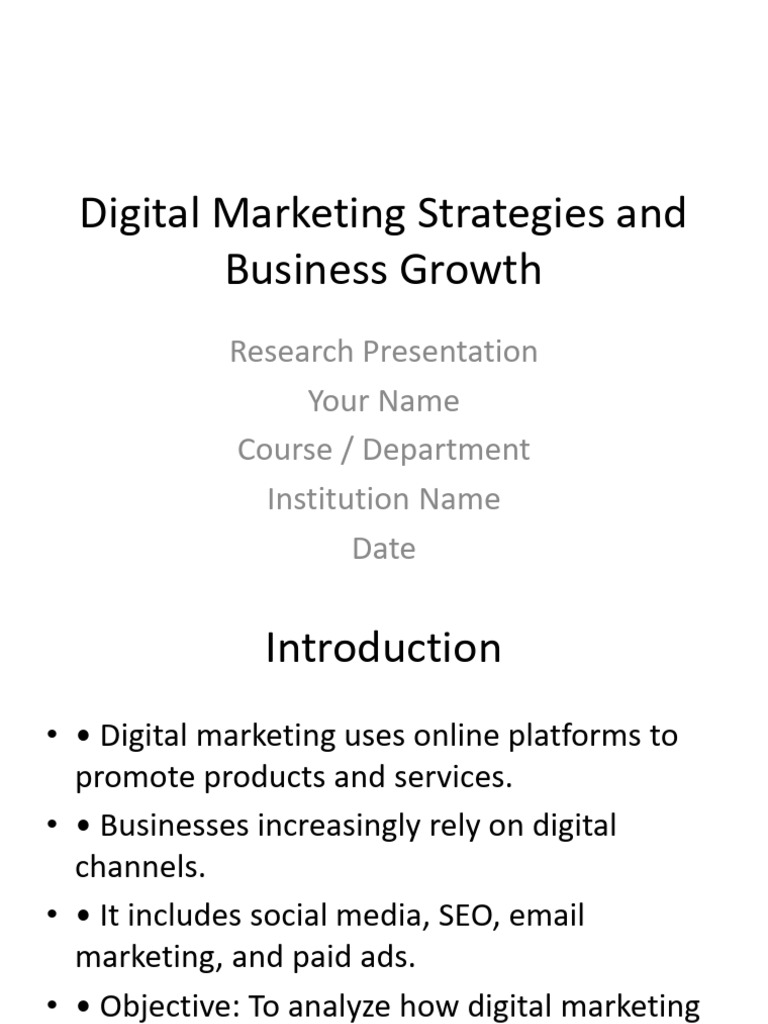 Research Presentation Digital Marketing | PDF