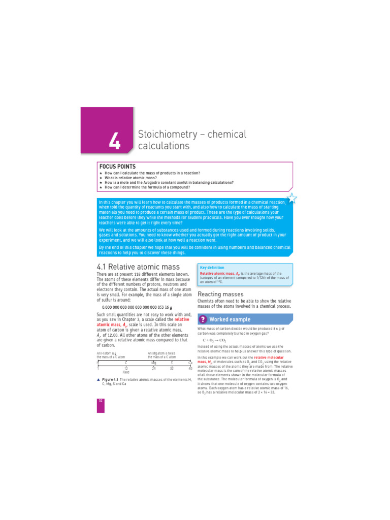 Chap 4 Stoichiometry - Chemical Calculations | PDF | Mole (Unit ...