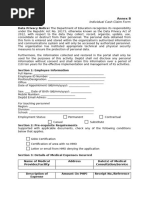 Annex B Medical Allowance Claim Form | PDF | Information