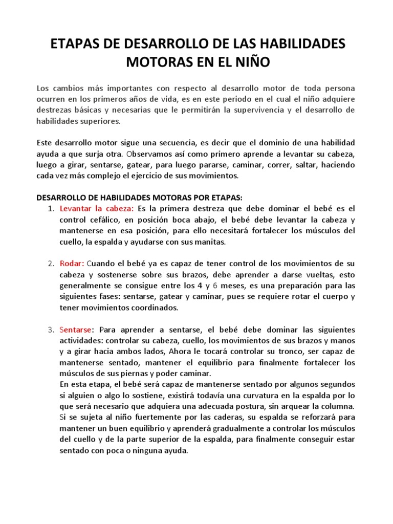 Cuales Son Las 6 Etapas Del Desarrollo Sensoriomotor