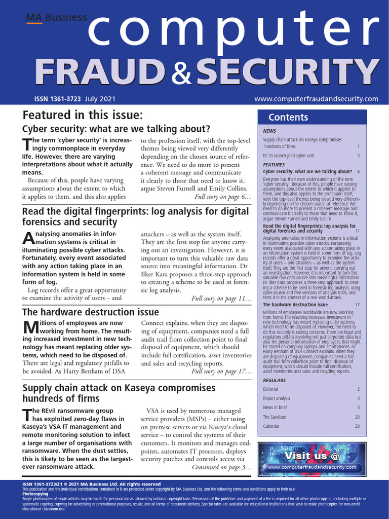 Fraud Security: Featured in This Issue | PDF | Computer File | Computer ...