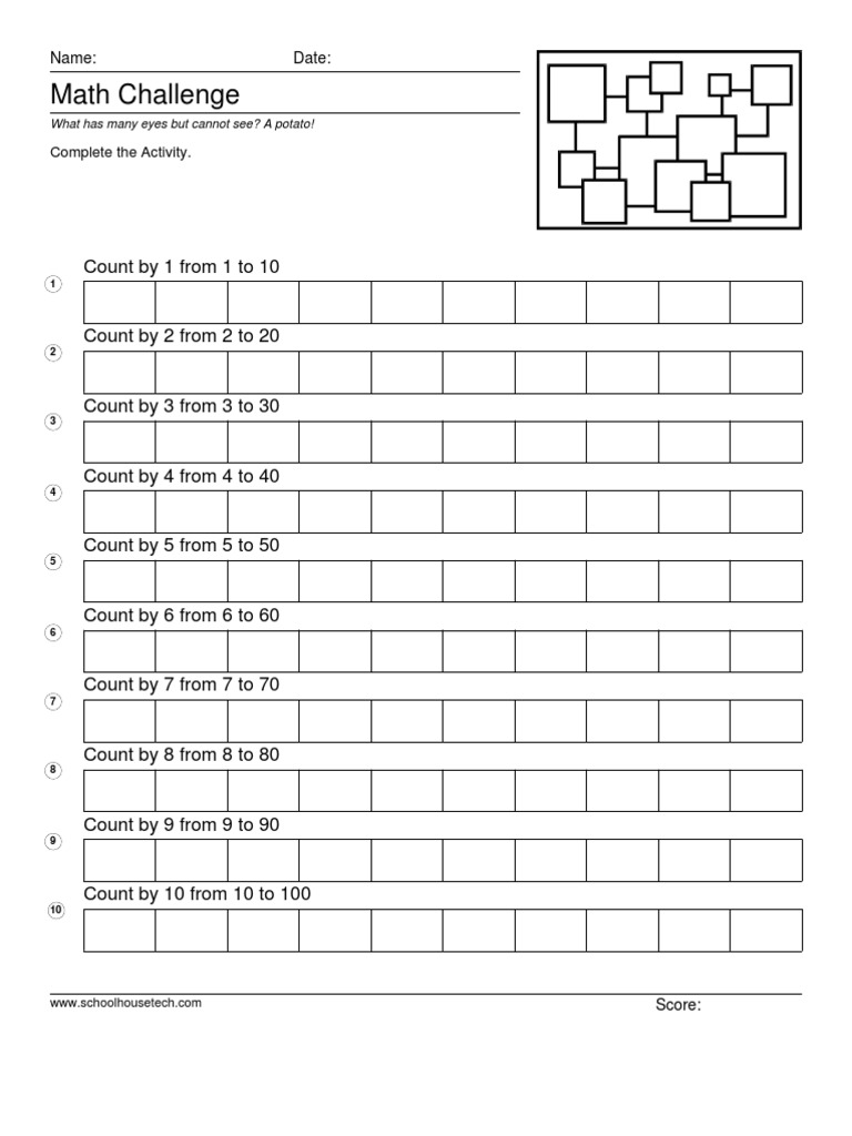 Math Challenge: Count by 1 From 1 To 10 | PDF