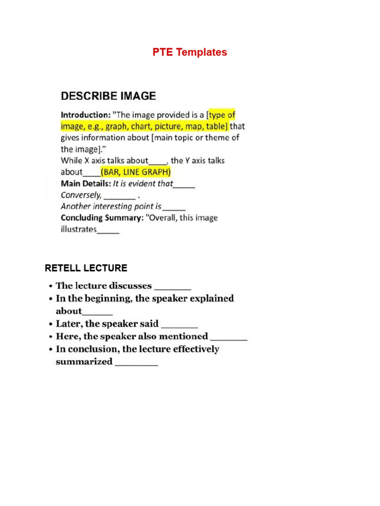 PTE Templates | PDF