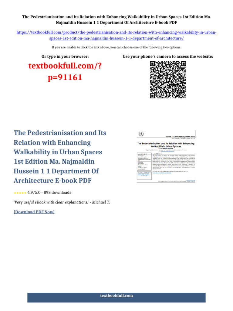 The Pedestrianisation and Its Relation With Enhancing Walkability in ...