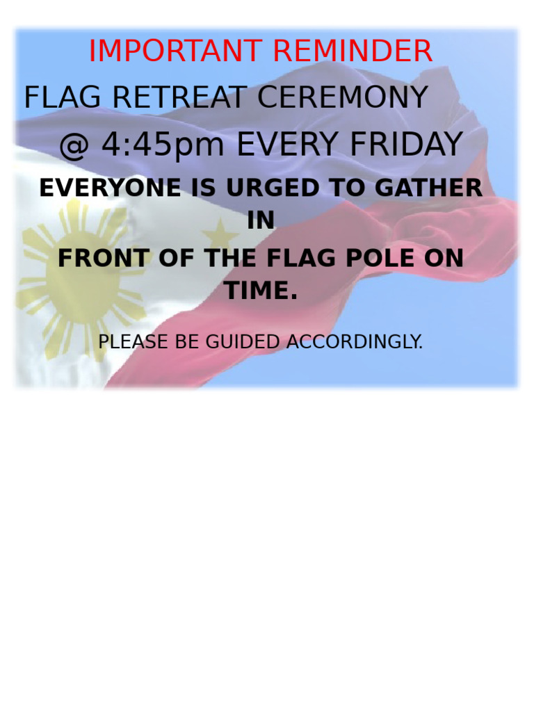Flag Retreat Ceremony | PDF