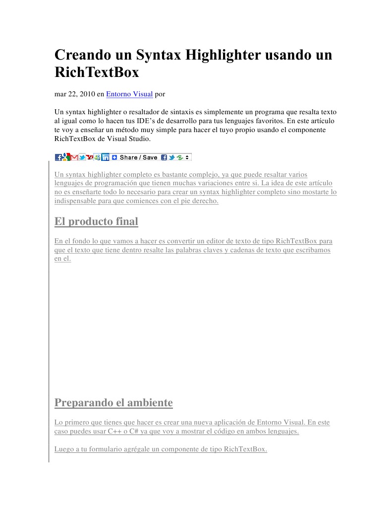 Creando Un Syntax Highlighter Usando Un RichTextBox | PDF | C ++ | C ...