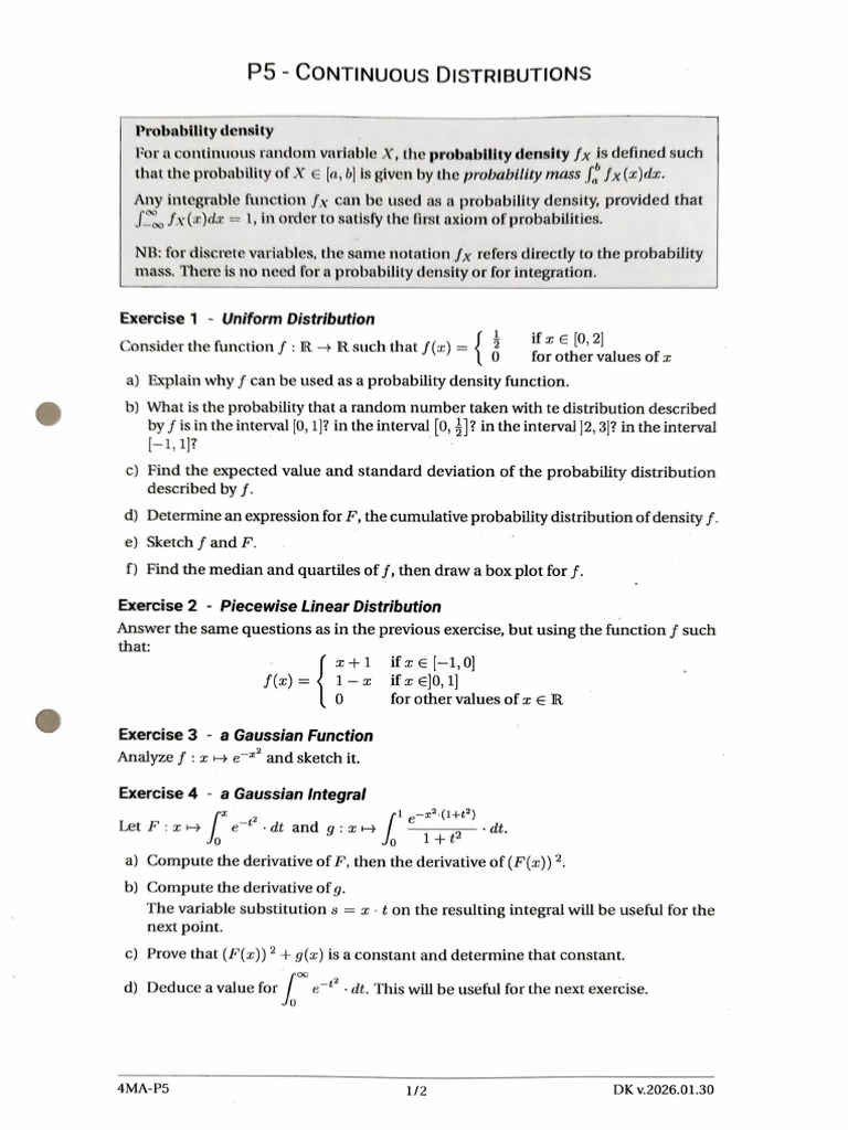 P4 Continuous Distribution | PDF