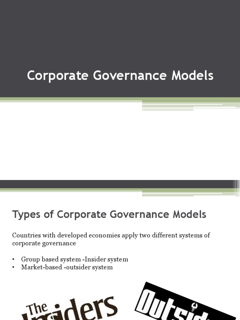 Corporate Governance Models | PDF | Corporate Governance | Board Of ...