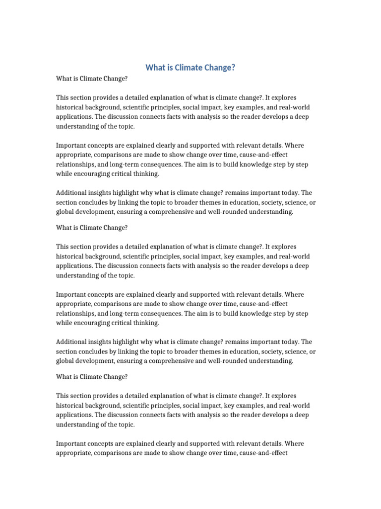 Climate Change 10 Pages | PDF | Critical Thinking | Knowledge