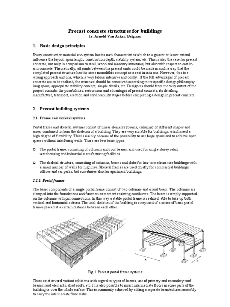 Precast Concrete Structures For Buildings | PDF | Precast Concrete | Wall