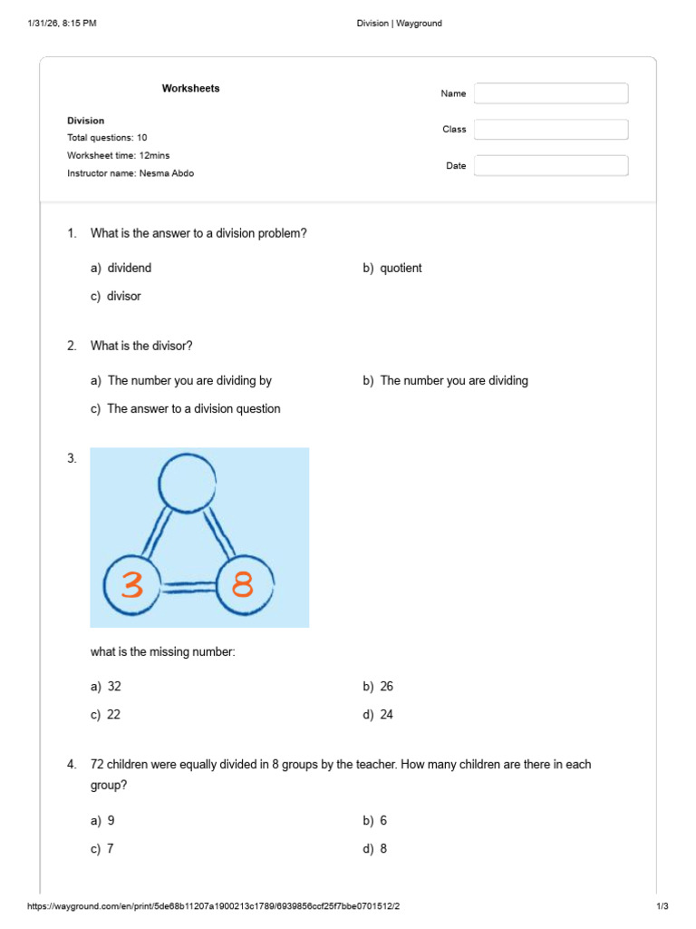 Quizizz - Division | PDF | Division (Mathematics) | Elementary Mathematics