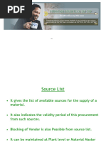 Creating Source Lists in SAP MM | PDF