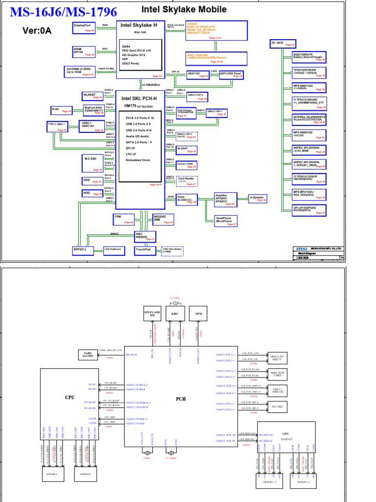 MSI GL62 6QD MS-16J6 MS-16J61 REV0A Schematic Diagram | PDF | Usb ...