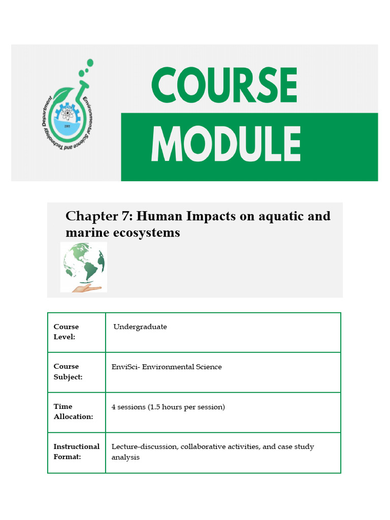 Week 12-13 - Human Impacts On Aquatic Ecosystems | PDF