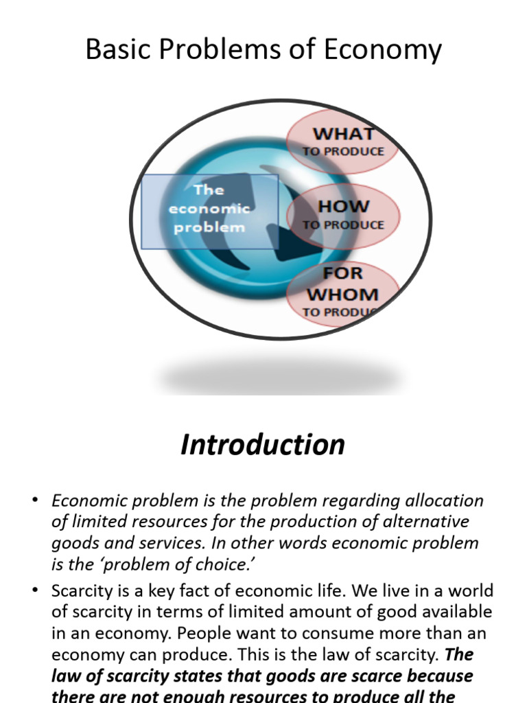 Basic Problem of Economy | PDF | Economies | Business Economics