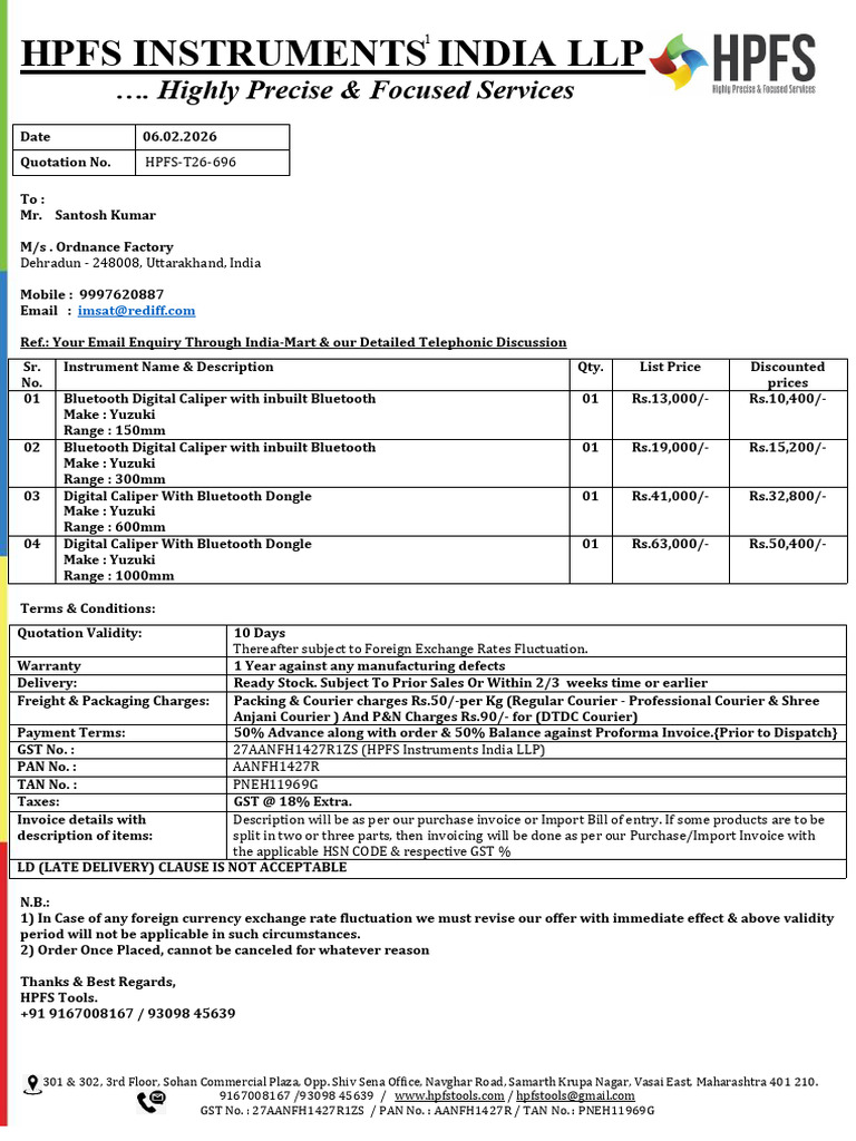 HPFS T26 696 Ordnance Factory | PDF | Business | Money