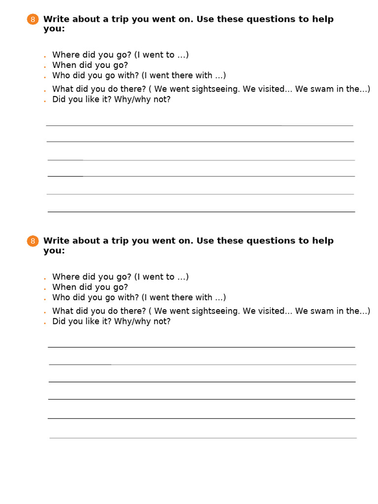 Write About A Trip You Went On | PDF