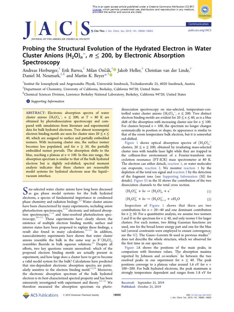 Herburger Et Al 2019 Probing The Structural Evolution of The Hydrated ...
