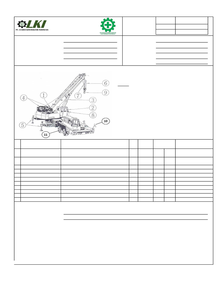 Form Checklist Inspeksi Mobile Crane | PDF