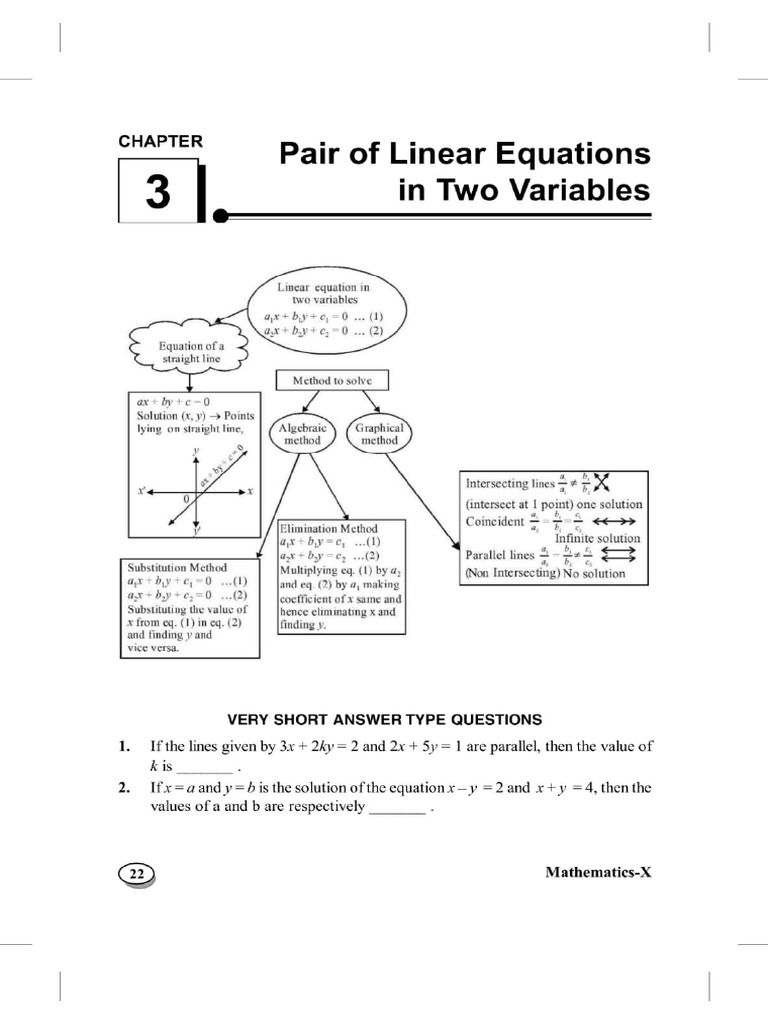 Linear Equations in Two Variable | PDF