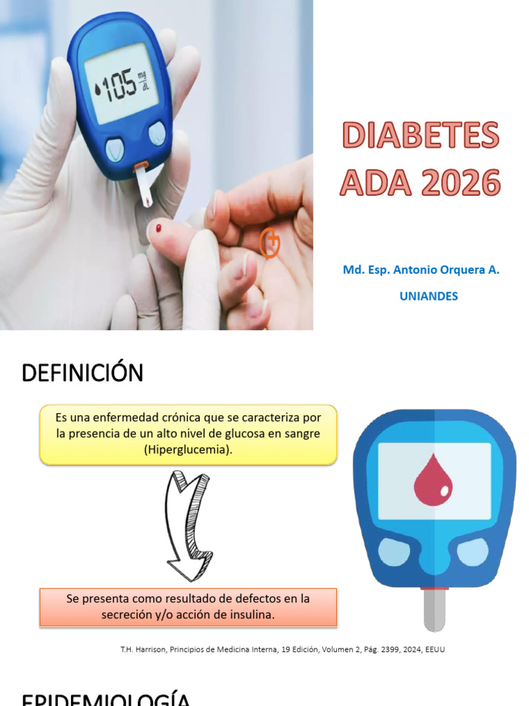 Diabetes Ada 2026.pptx2ikkkk | PDF | Diabetes | Especialidades Medicas