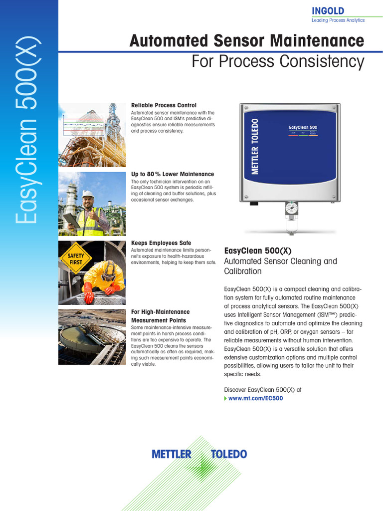 Mettler Toledo EasyClean 500 Automated PH Sensor Maintenance 2-4-2025 | PDF