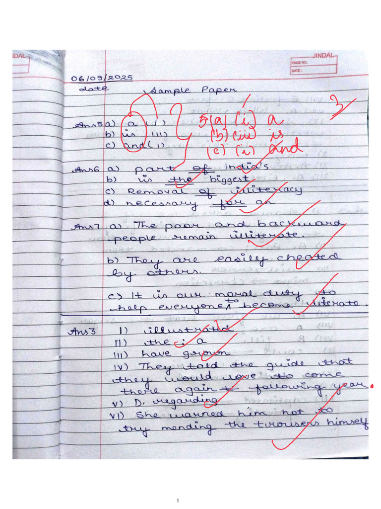 Grammar Sample Paper | PDF