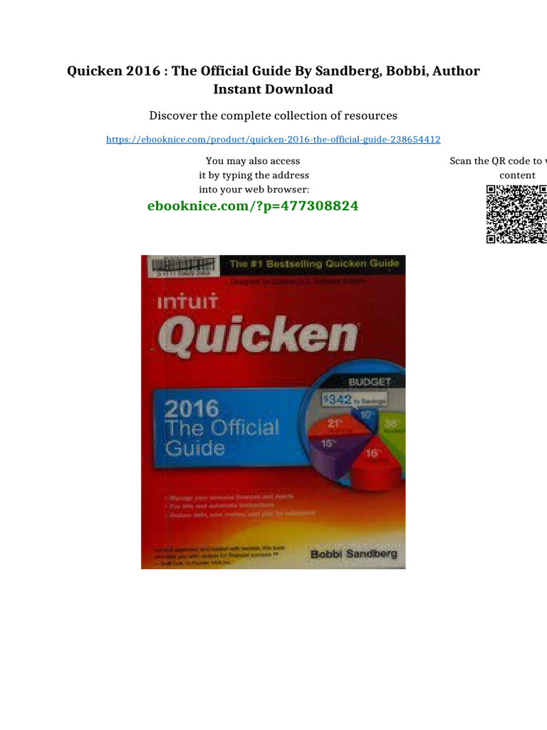 Quicken 2016: The Official Guide by Sandberg, Bobbi, Author Instant ...