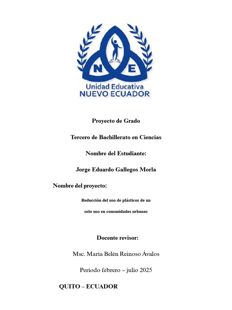 Jorge Eduardo Gallegos Morla - Proyecto de Grado PDF | PDF | Residuos ...
