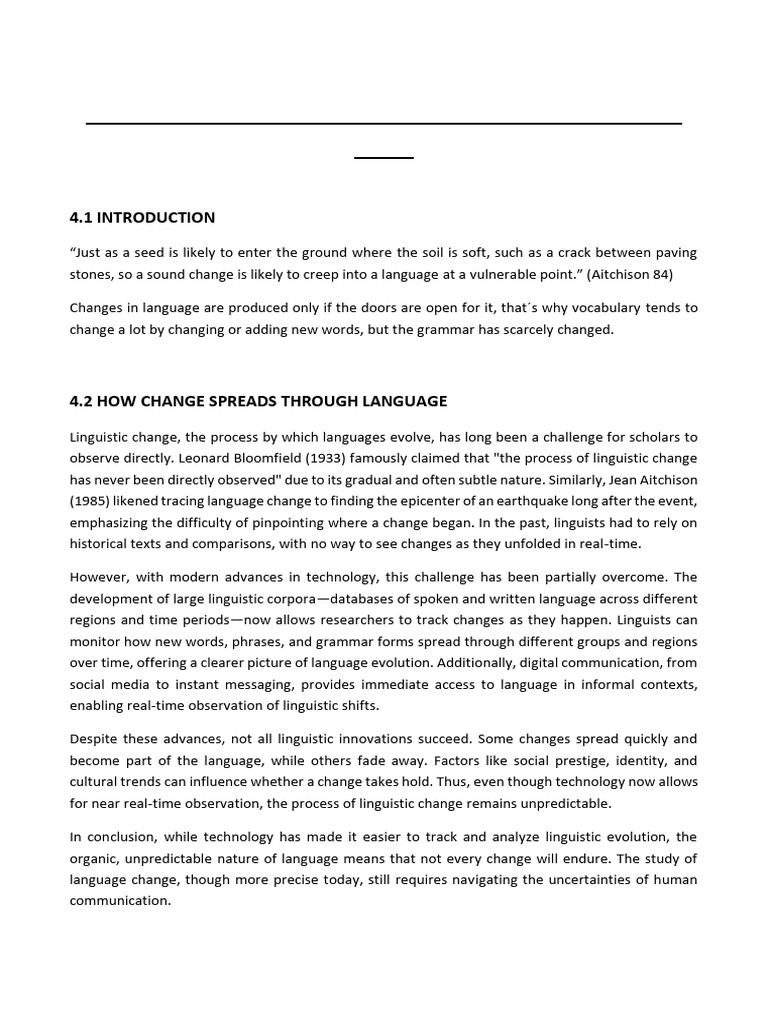 Unit4. Why and How Does Language Change | PDF | English Language ...