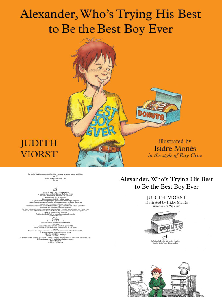 Alexander, Whos Trying His Best To Be The Best Boy Ever (Judith Viorst ...