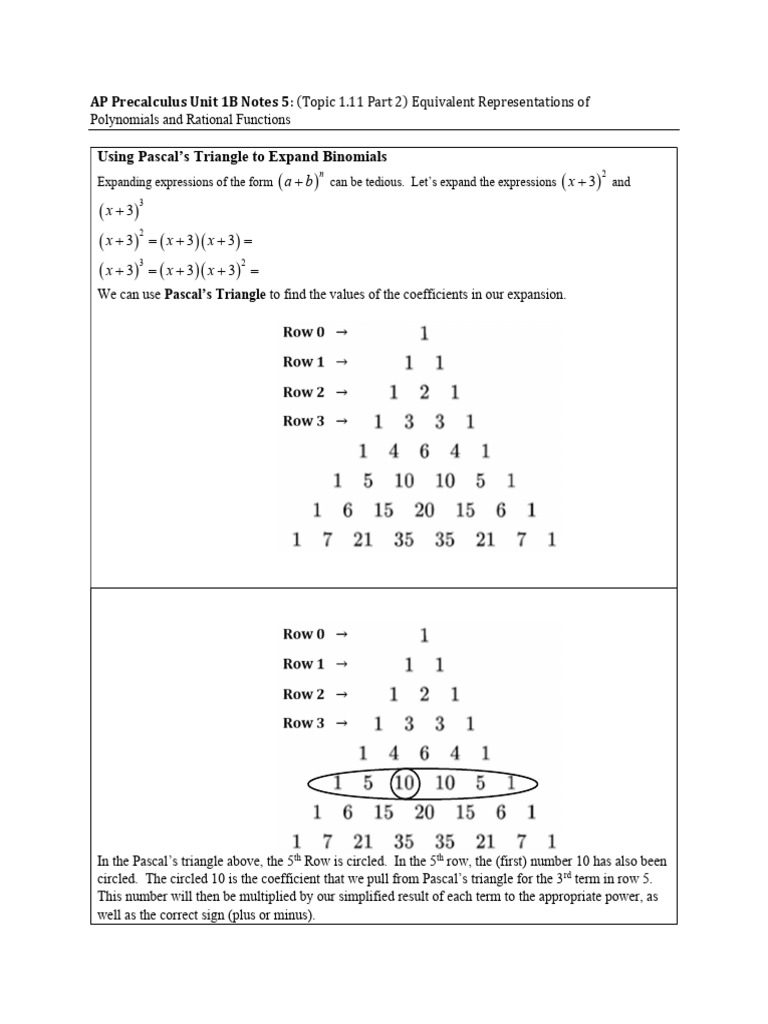 Unit 1B-Notes 5-Topic 1.11 Part 2-Equivalent Representations of ...