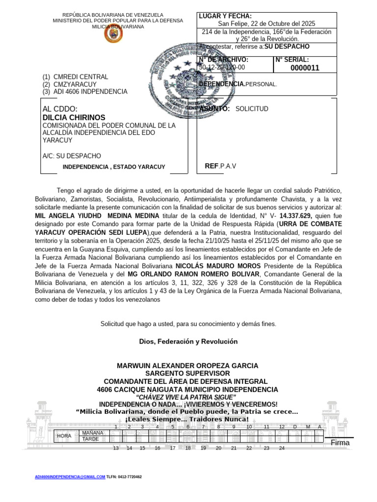 Oficio Permiso Angela Medina | PDF | Nicolás Maduro | Gobierno