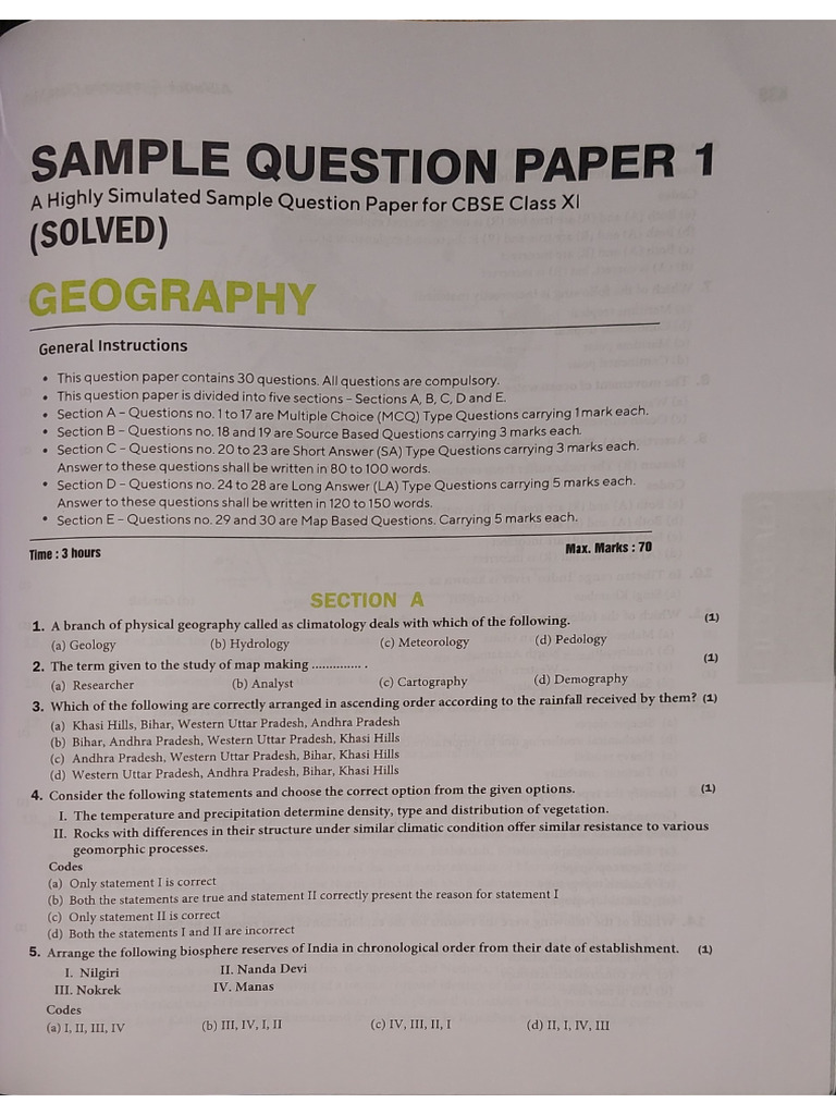 Sample Question Papers | PDF