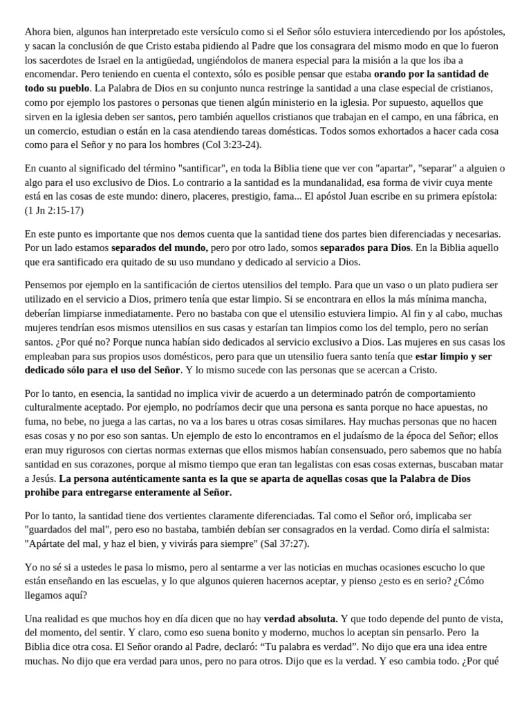 Santificalos en Tu Verdad Tu Palara Es Verdad | PDF | Verdad | Dios
