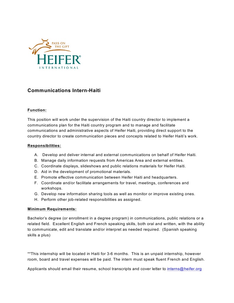 Haiti Communications Internship | PDF