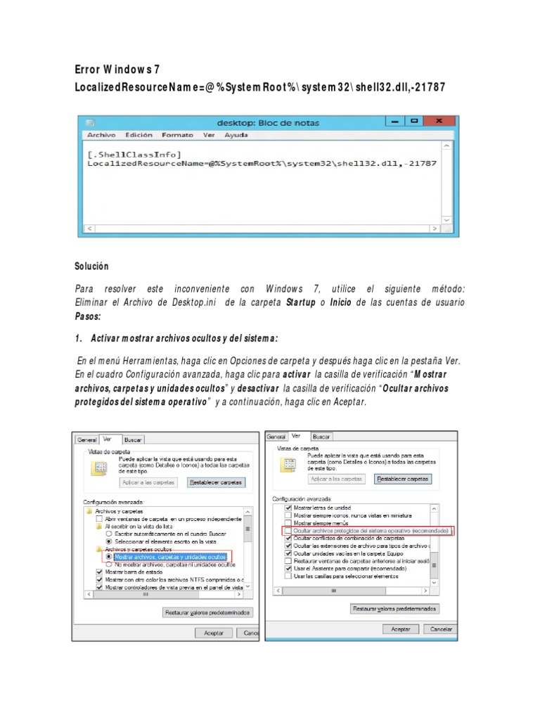 Error Windows 7 LocalizedResourceName - 21787 | PDF