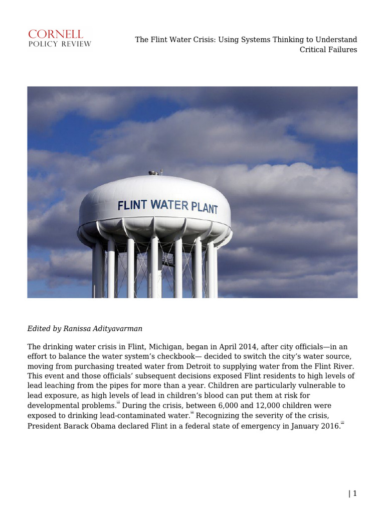 The Flint Water Crisis - Using Systems Thinking To Understand Critical ...