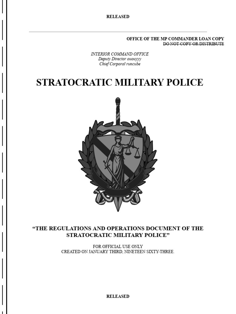 SMP - Regulations & Operations | PDF | Military Police | Police