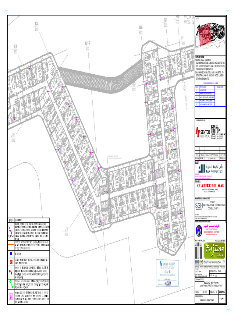 042-23-Nec-B02-Lp-2723 - Block-2 2ND Floor Lightning Protection Layout ...