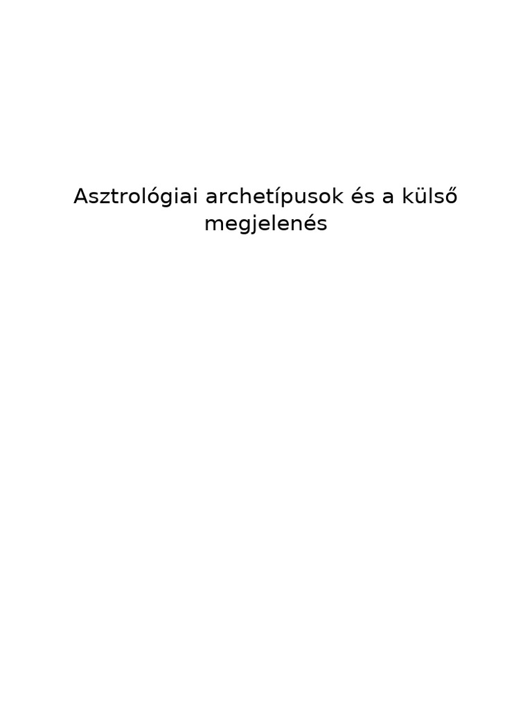 Arcok És Asztrológia | PDF